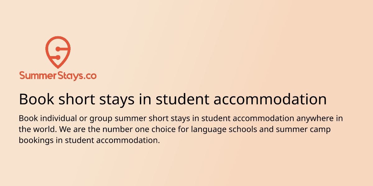 Book short stays in student accommodation